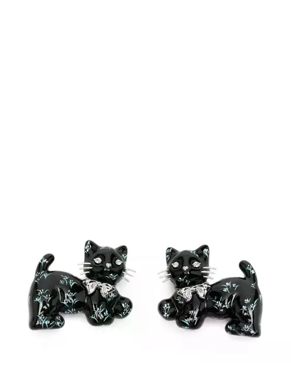 YVMIN Floral-print Cat-shaped Hair Clips