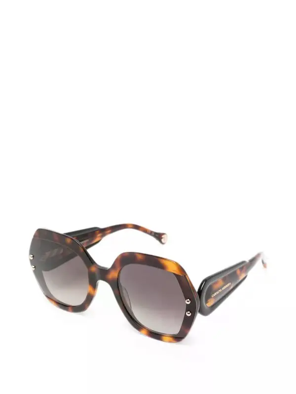Carolina Herrera Tortoiseshell-effect Geometric-frame Sunglasses