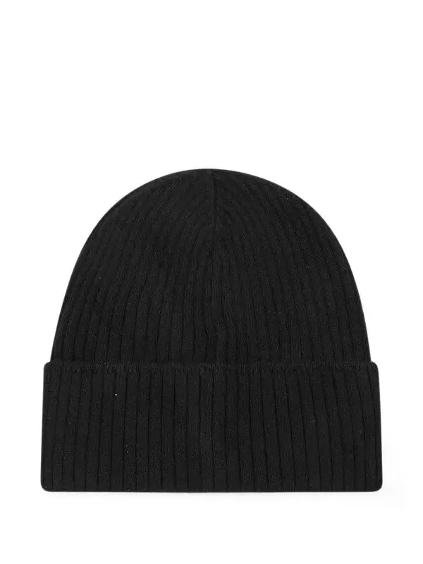 Pinko Pierced Ribbed-knit Beanie Hat