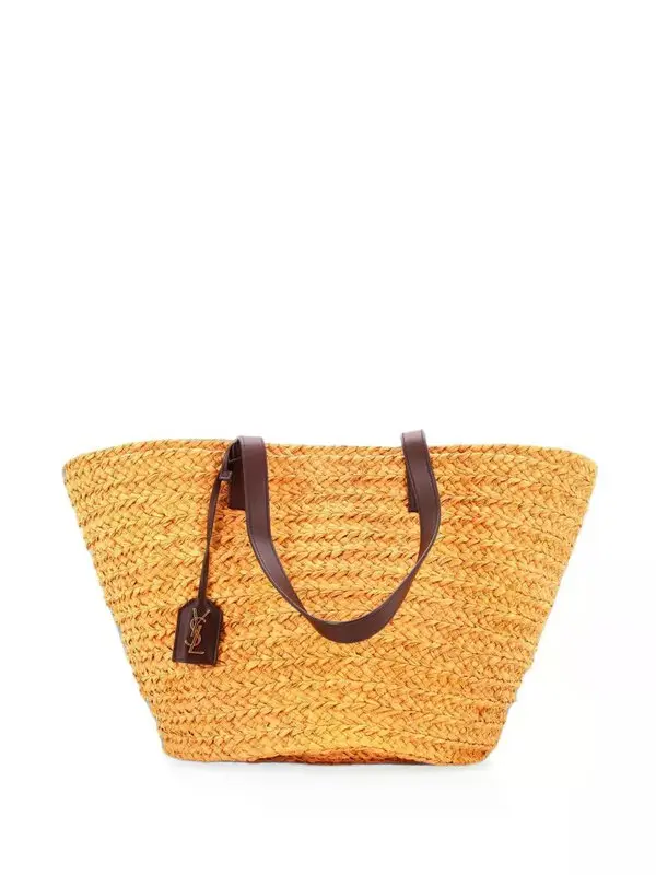 Saint Laurent Panier Basket Shopper Raffia Medium Bucket Bag