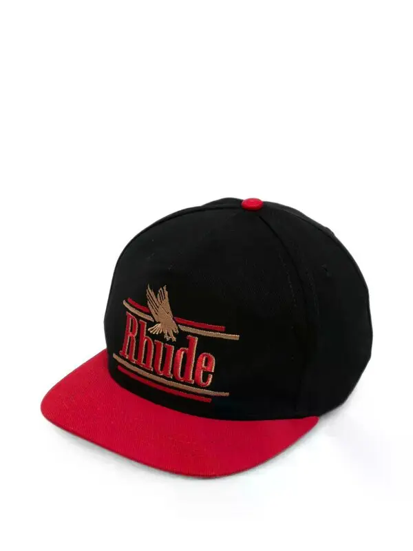 Rhude Logo-embroidered Eagle-motif Cap - Black