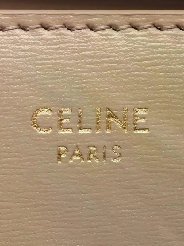 Celine Leather Margo Wallet On Chain Cross Body Bag - Neutrals