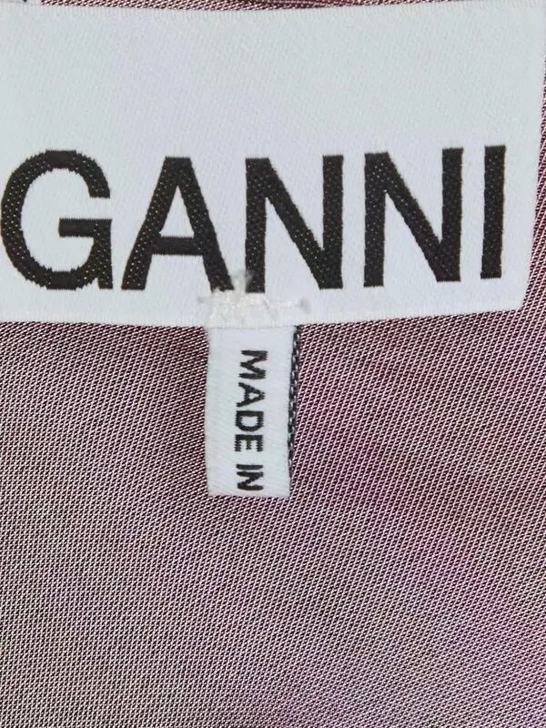 GANNI Checked Balloon-sleeve Mini Dress