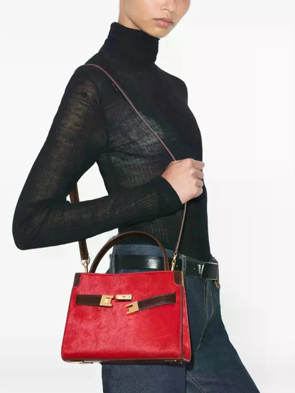 Tory Burch Petite Lee Radziwill Calf-hair Double Bag - Red