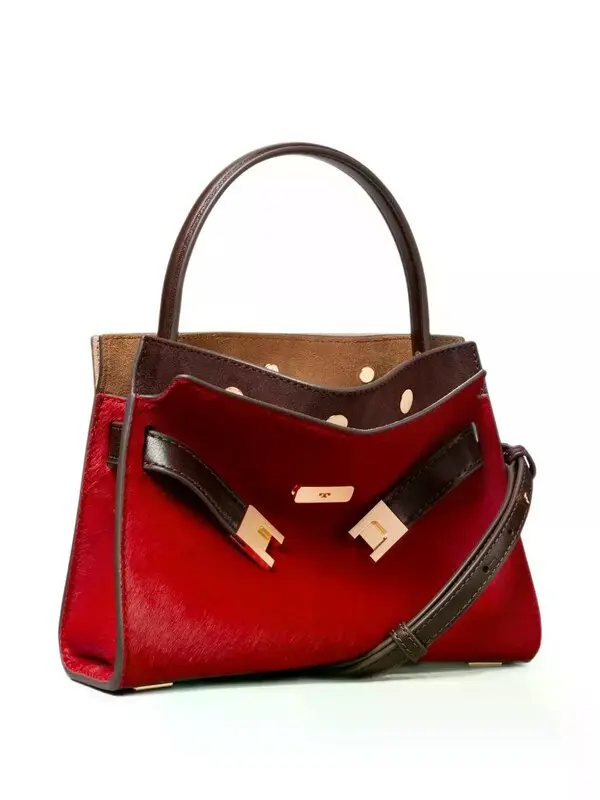 Tory Burch Petite Lee Radziwill Calf-hair Double Bag - Red