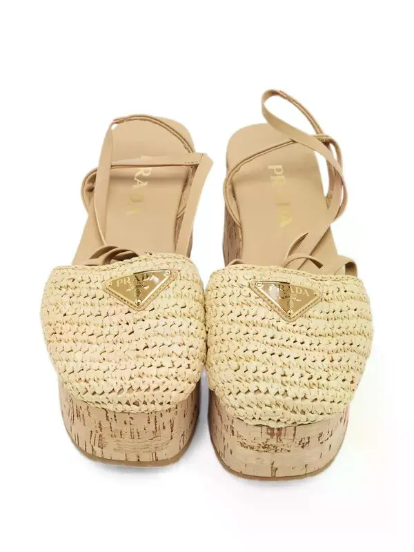 Prada Logo-plaque Wedge Sandals