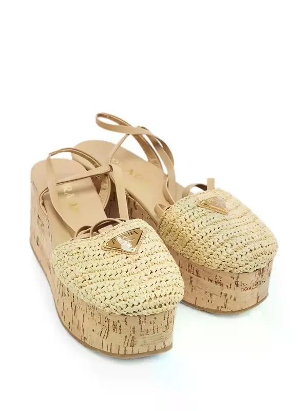 Prada Logo-plaque Wedge Sandals