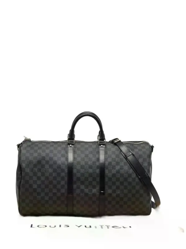 LOUIS VUITTON 55 Keepall Bandoulière Damier Graphite Holdall - Grey