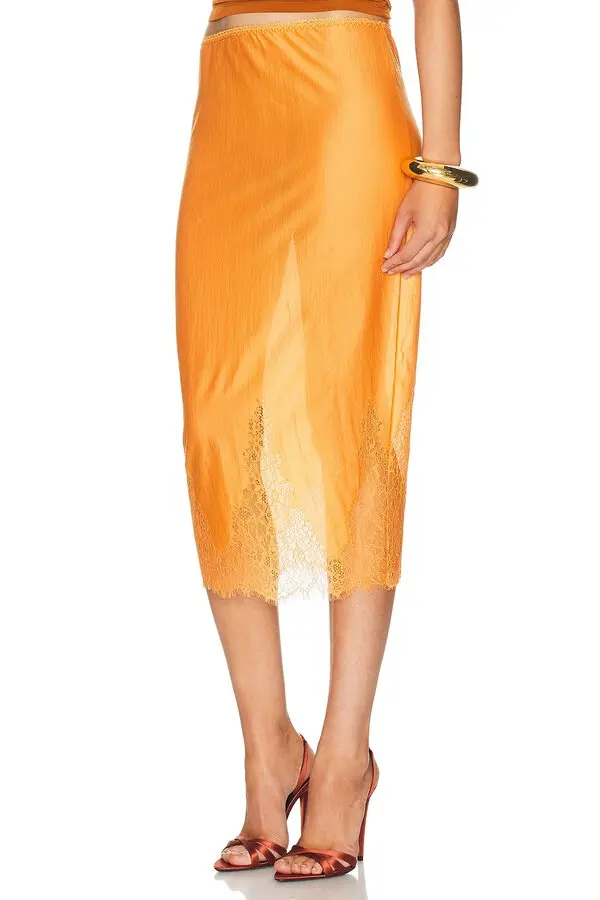 Ronny Kobo Julian Skirt In Tangerine