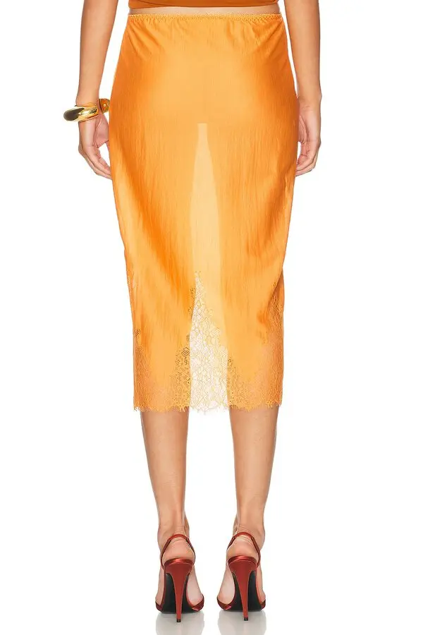 Ronny Kobo Julian Skirt In Tangerine