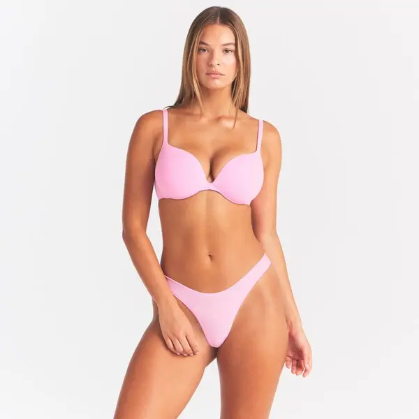 SKIMS Ultimate Teardrop Logo Strap Push Up Bra | Pink | | Everyday Cotton - Bubble Gum