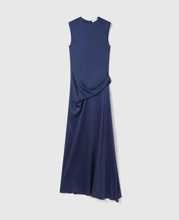 Stella McCartney Draped Satin Gown - Navy