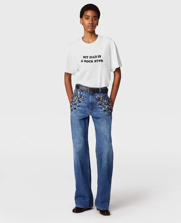 Stella McCartney My Dad Is A Rockstar' Slogan T-shirt