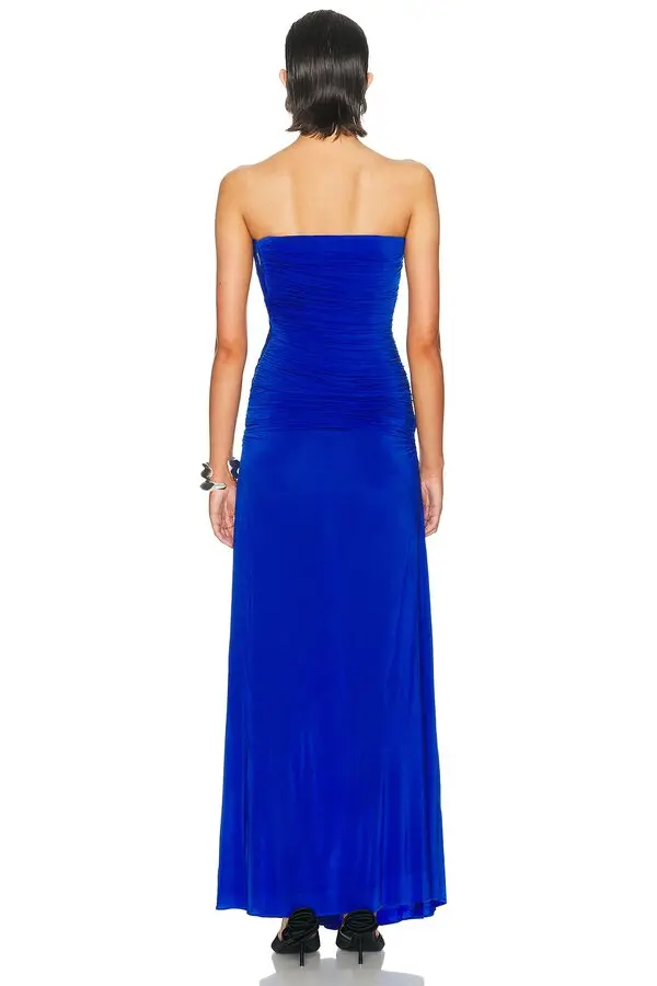 Alex Perry Strapless Ruched Twist Gown