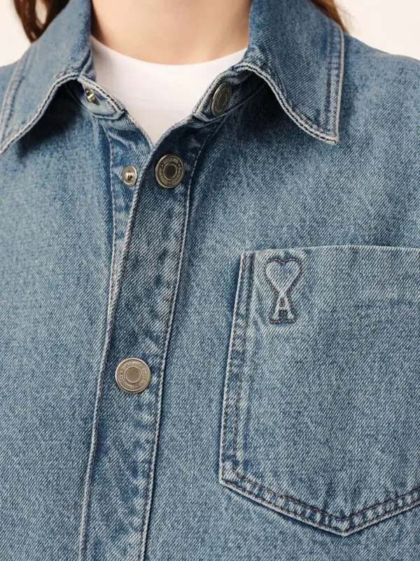 AMI Paris De Coeur Denim Shirt