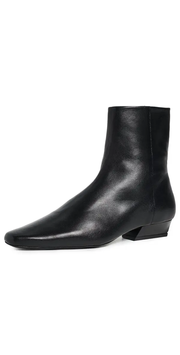 Staud Wally Flat Ankle Boots - Black