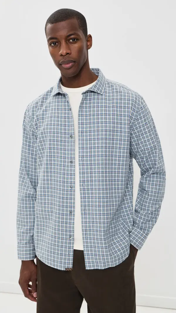 Billy Reid Twill Plaid Hutcheson Sport Shirt