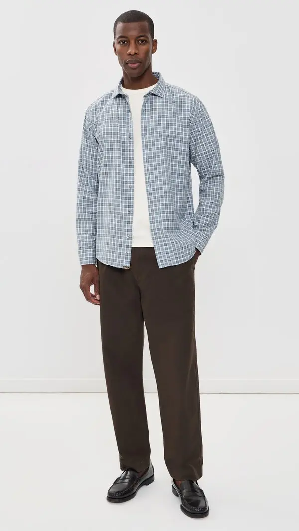 Billy Reid Twill Plaid Hutcheson Sport Shirt