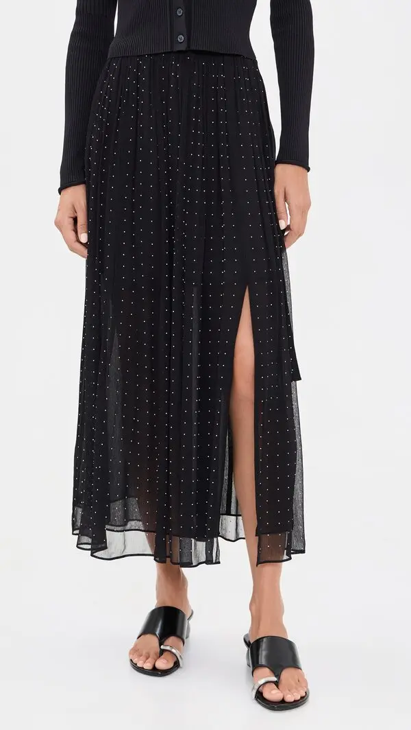 Vince Heat Set Dot Gathered Skirt