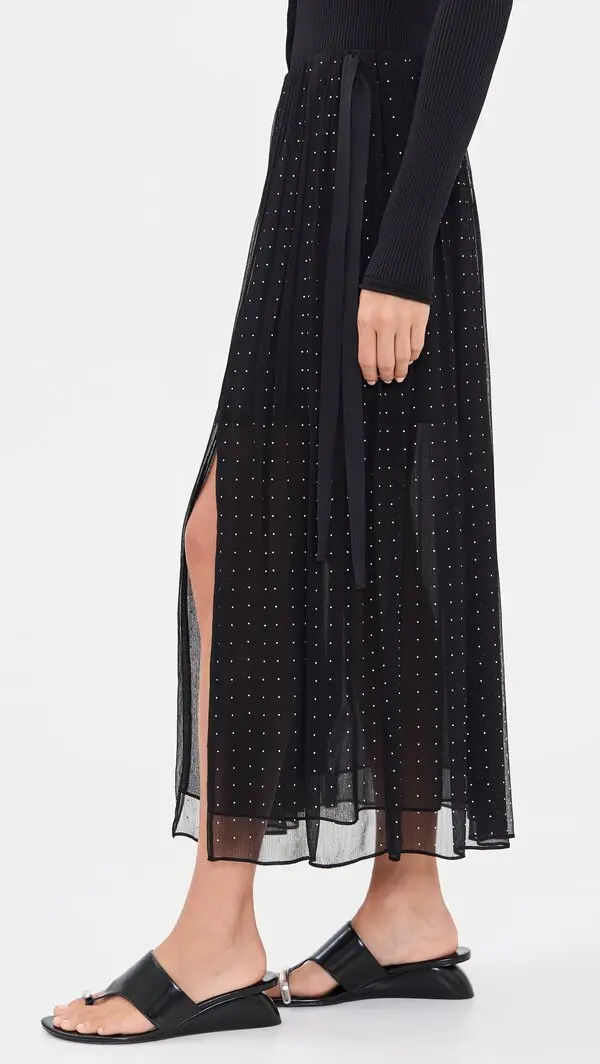 Vince Heat Set Dot Gathered Skirt