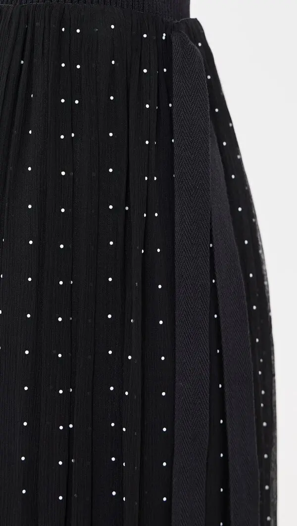 Vince Heat Set Dot Gathered Skirt