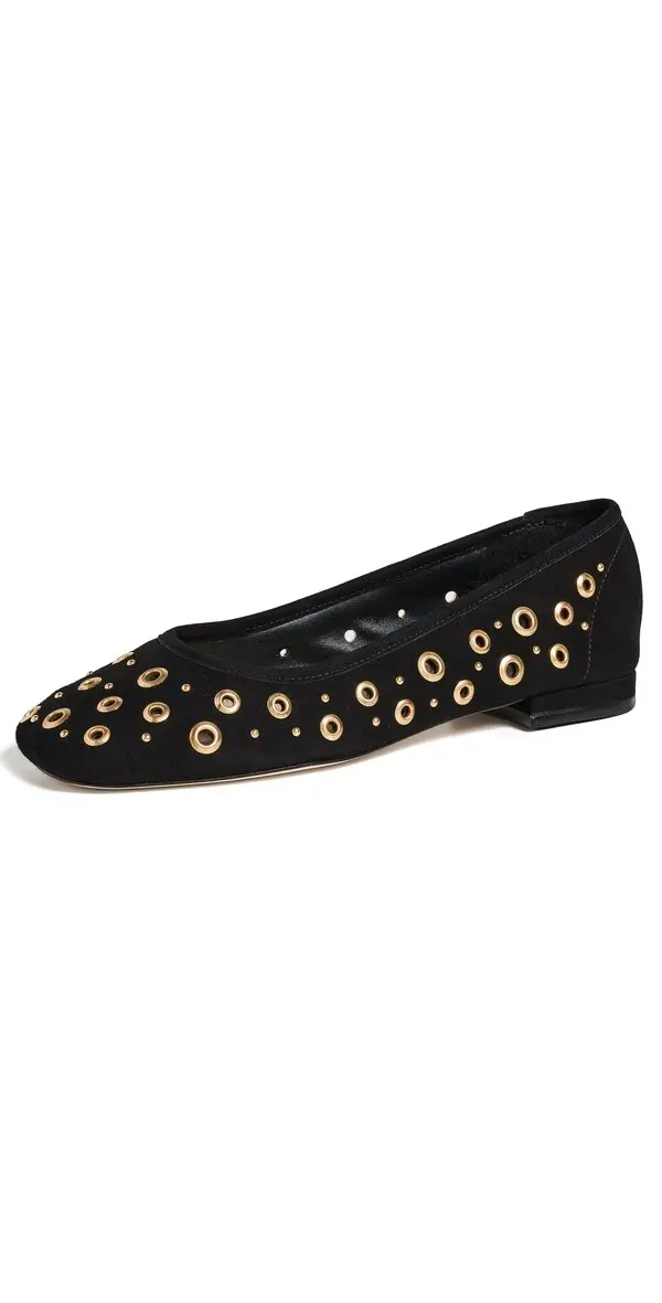 Cinq À Sept Ivy Mixed Hardware Ballet Flats