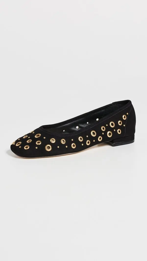 Cinq À Sept Ivy Mixed Hardware Ballet Flats