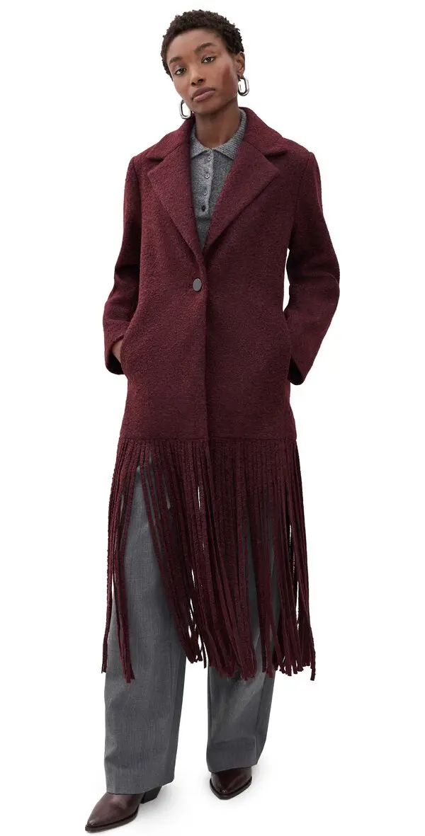 SIMONMILLER Vero Fringe Coat - Bordeaux