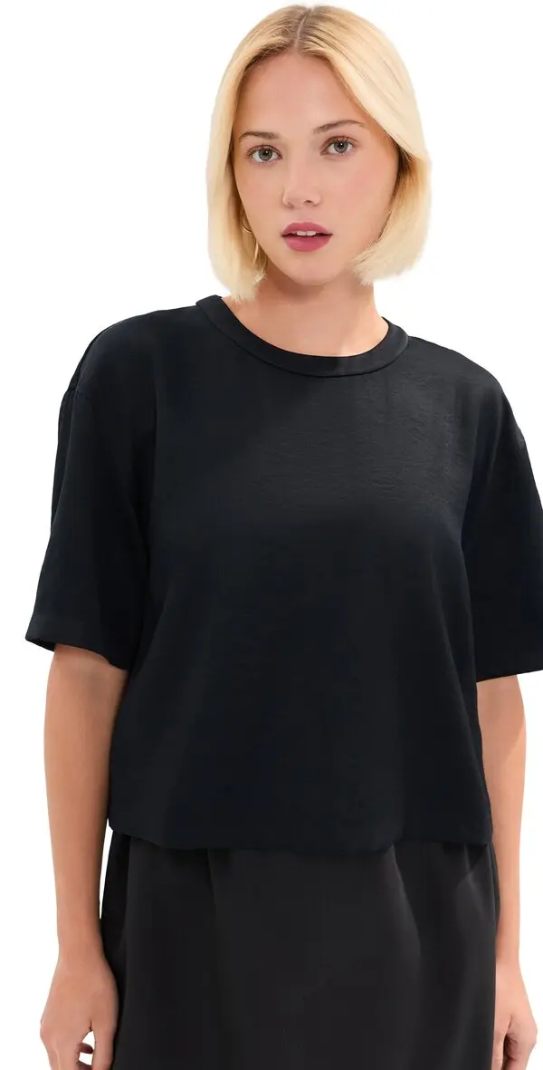 LE BOP Chandler Satin Tee - Black