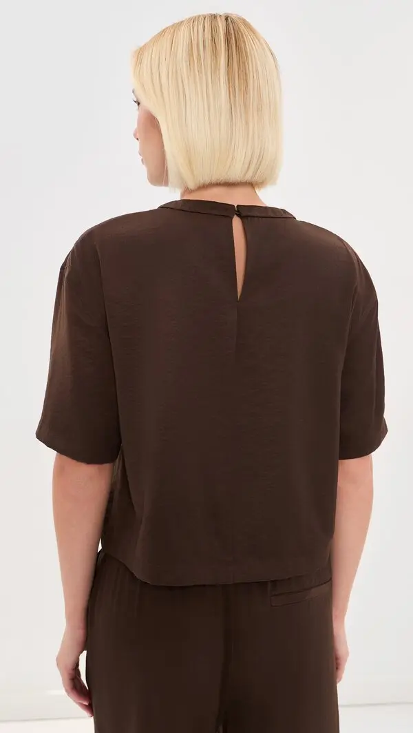 LE BOP Chandler Satin Tee - Coffee Bean
