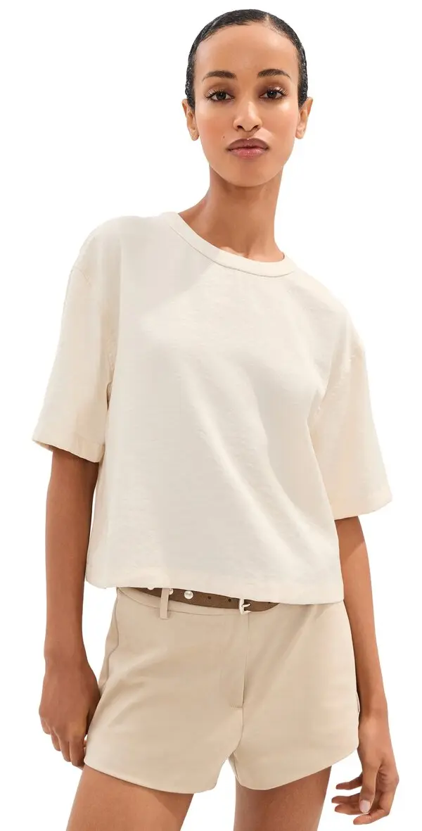 LE BOP Chandler Satin Tee - Ivory