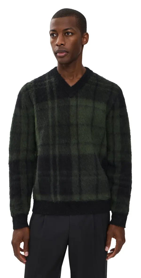 Barbour Hunham Tartan V Neck Sweater