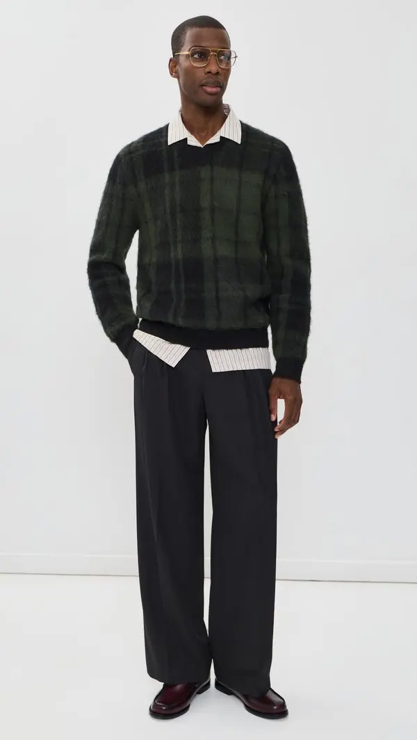 Barbour Hunham Tartan V Neck Sweater