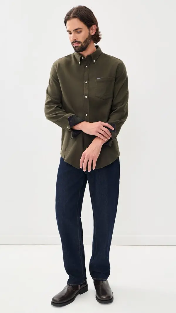 Barbour Buckley Herringbone Button Down Shirt