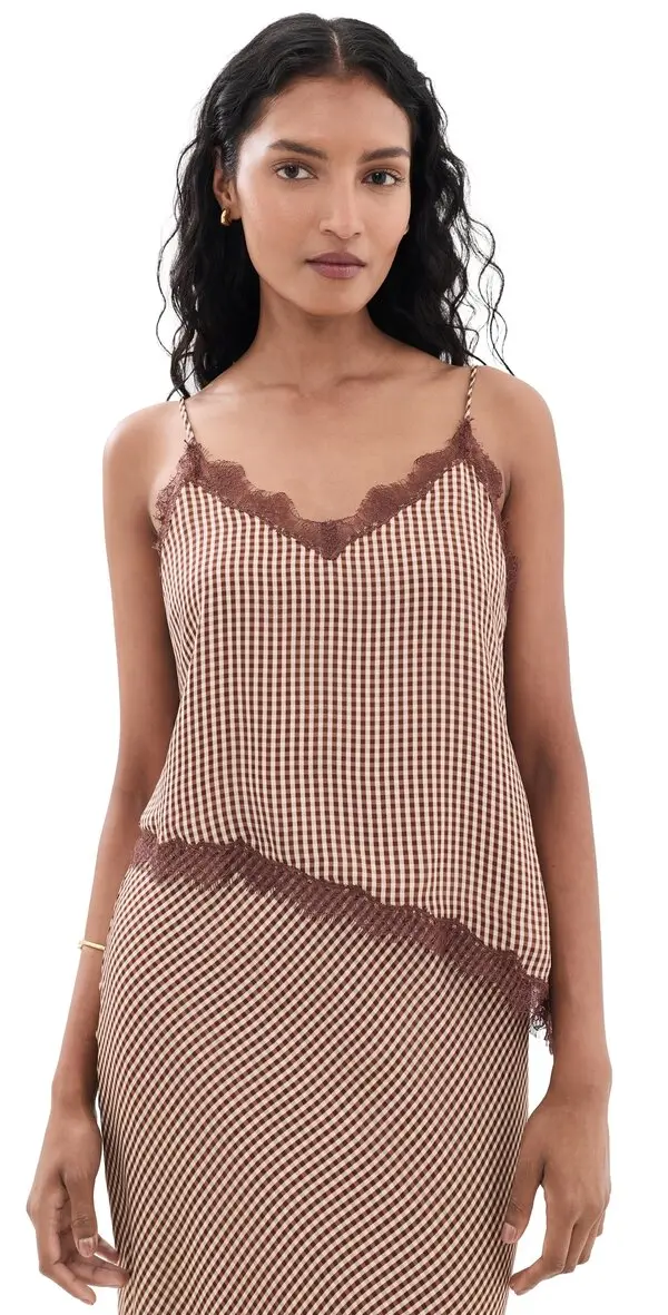 Cami Nyc Lizette Camisole - Brown Gingham
