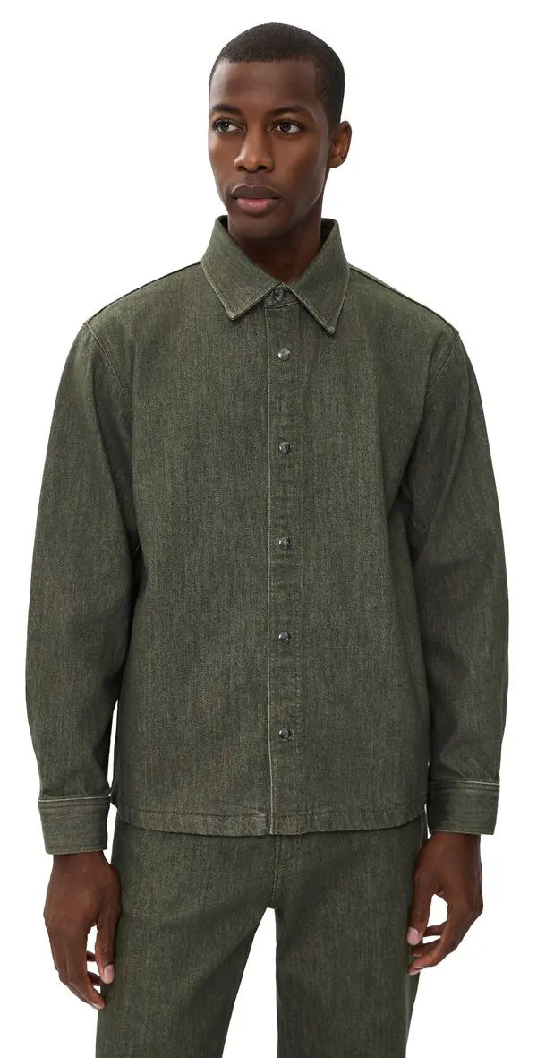 Theory Denim Button Down Shirt - Army