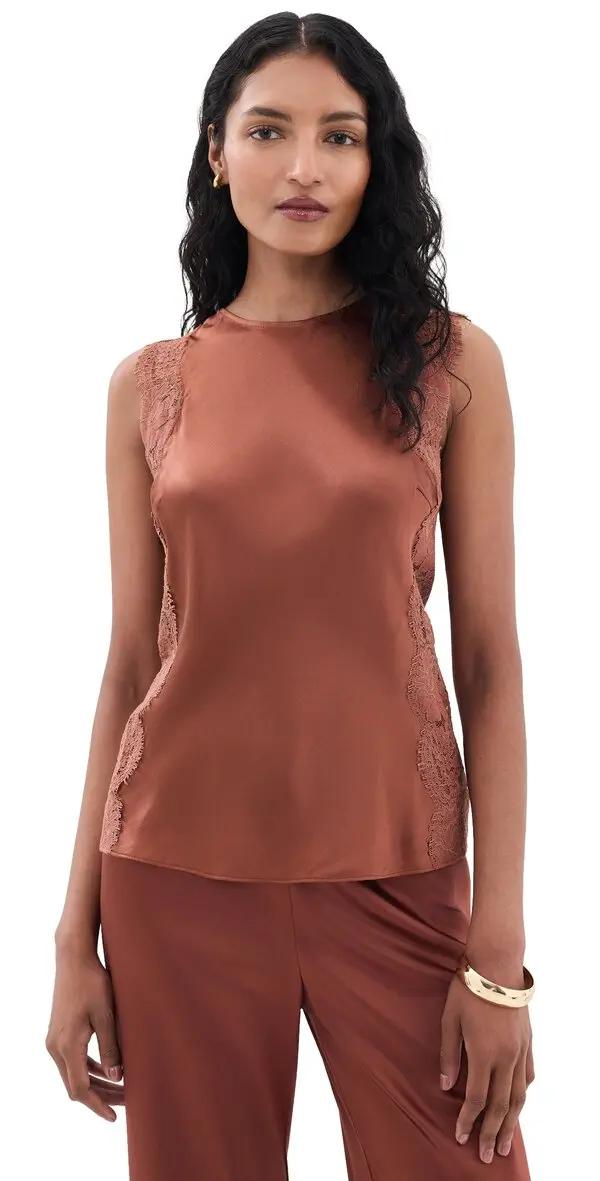 Cami Nyc Milla Silk Top - Affogato