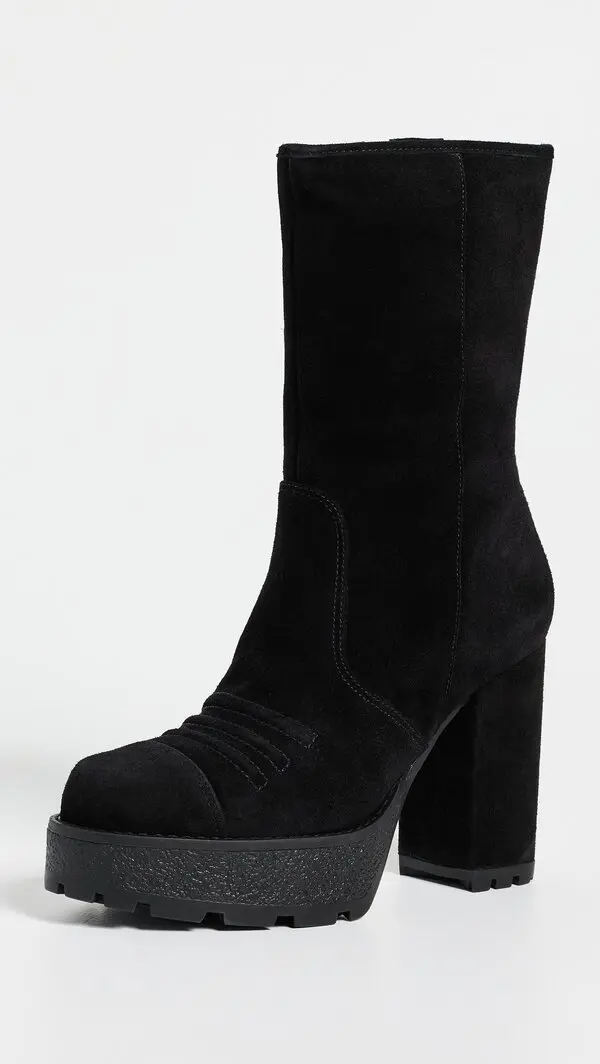 Cinq À Sept Marley Suede Lug Sole Platform Boots