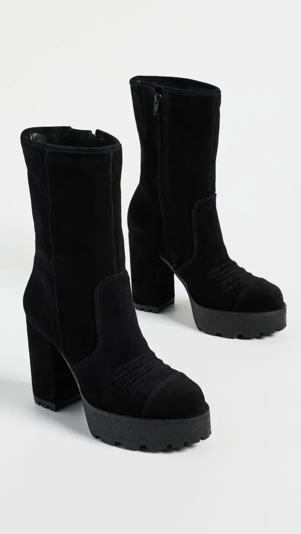 Cinq À Sept Marley Suede Lug Sole Platform Boots