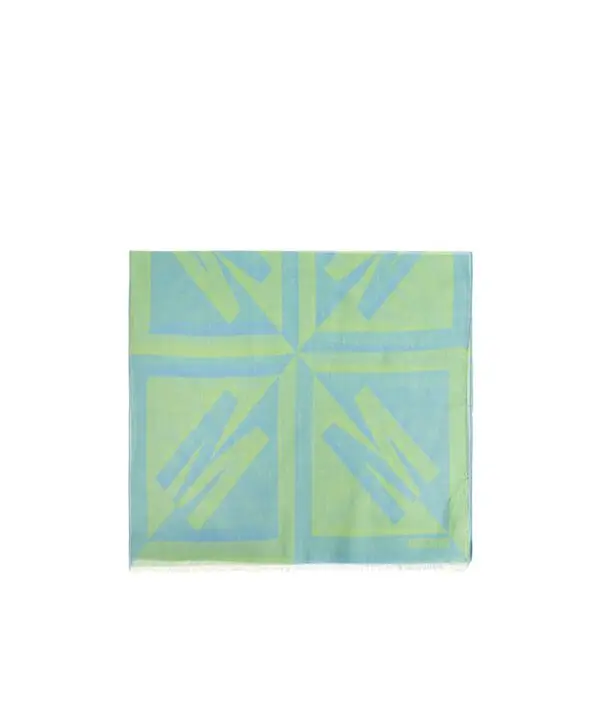 Moschino Printed Raw Edge Scarf - Green
