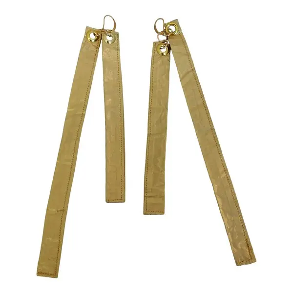 ROMER MILLINERY Metallic Silk "bar" Earrings - Gold