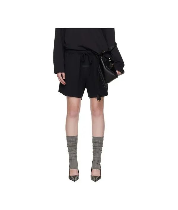 Fear Of God Logo Patch Drawstring Shorts - Black