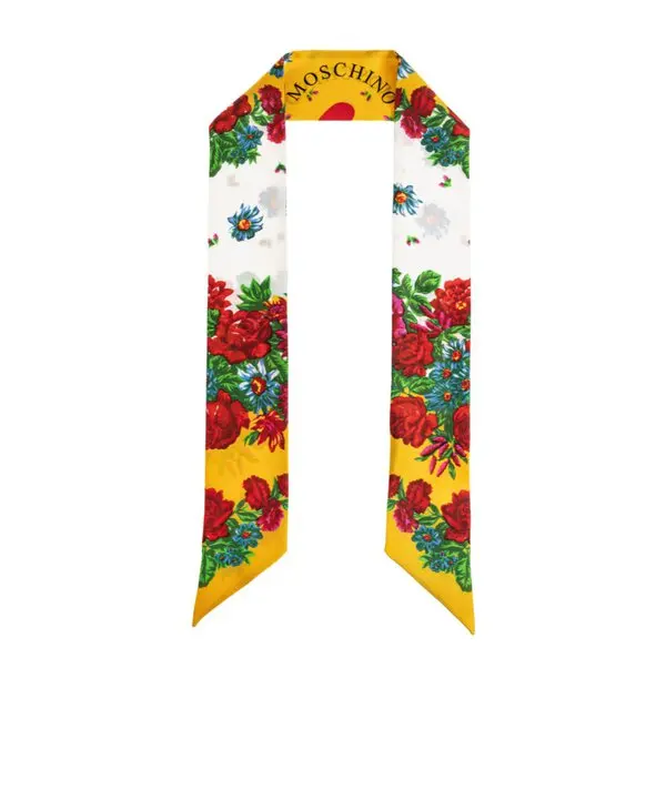 Moschino Floral Motif Satin Scarf