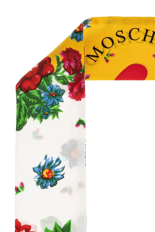 Moschino Floral Motif Satin Scarf