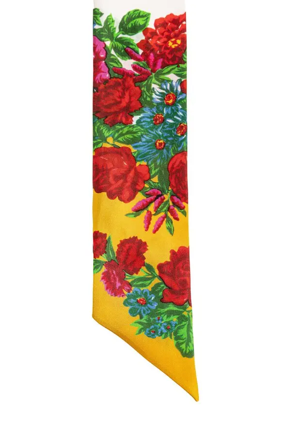 Moschino Floral Motif Satin Scarf