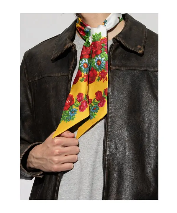 Moschino Floral Motif Satin Scarf