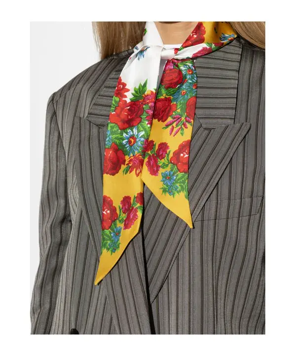 Moschino Floral Motif Satin Scarf