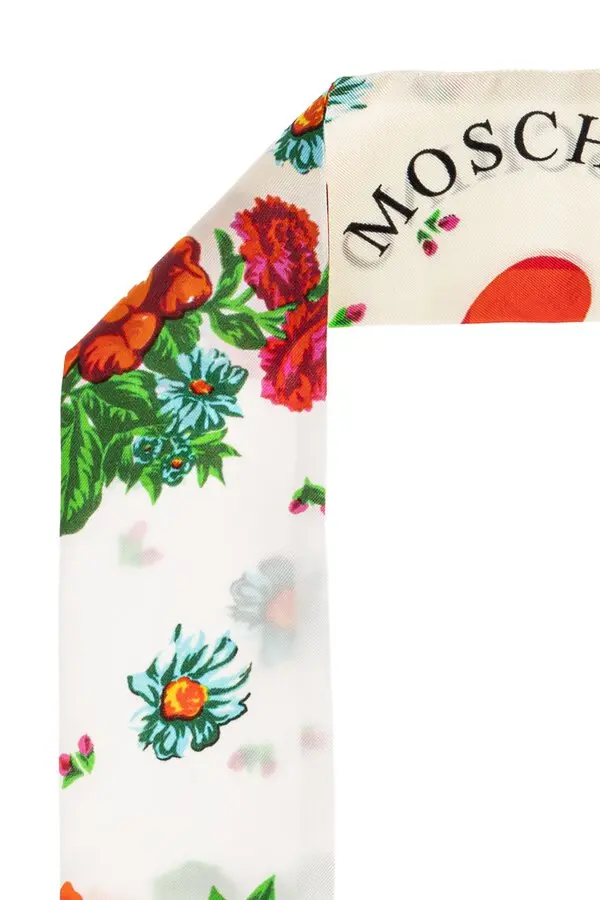 Moschino Floral Motif Satin Scarf