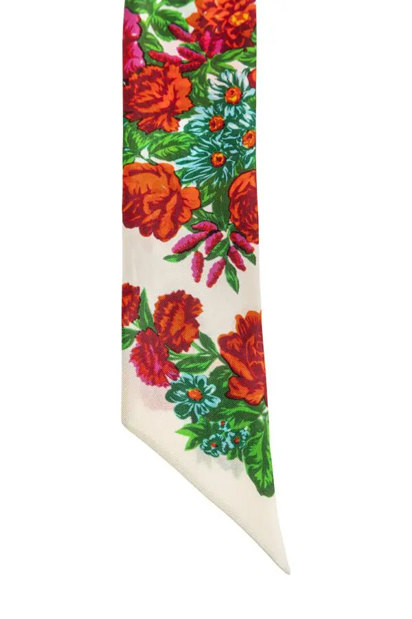 Moschino Floral Motif Satin Scarf