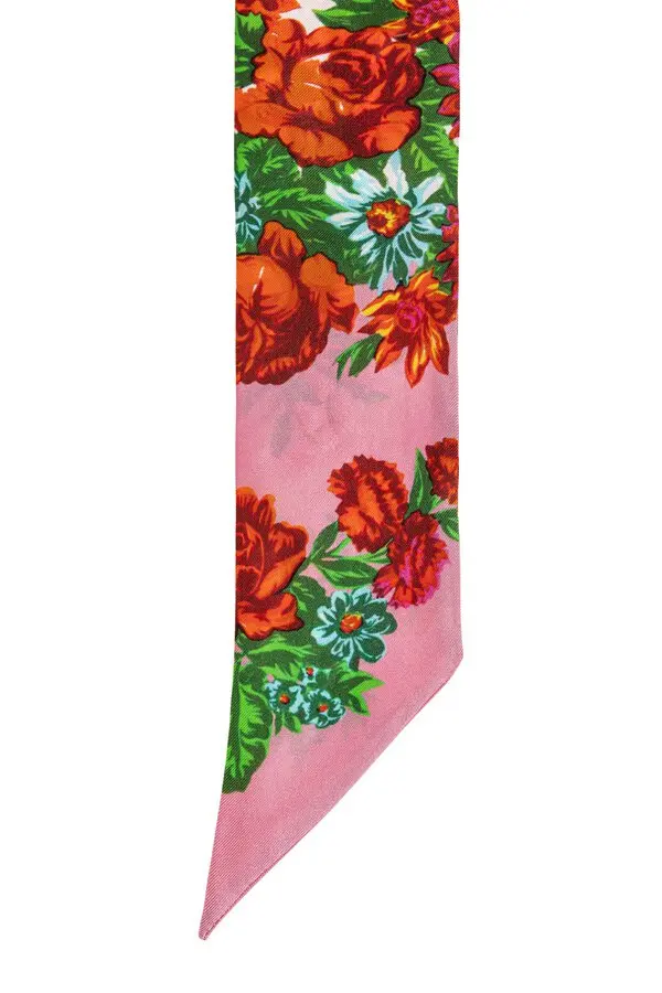Moschino Floral Motif Satin Scarf
